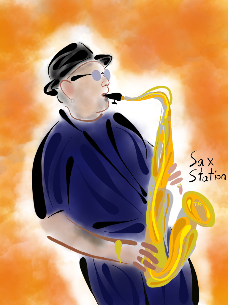 Donny on Tenor Sax, Drawing
