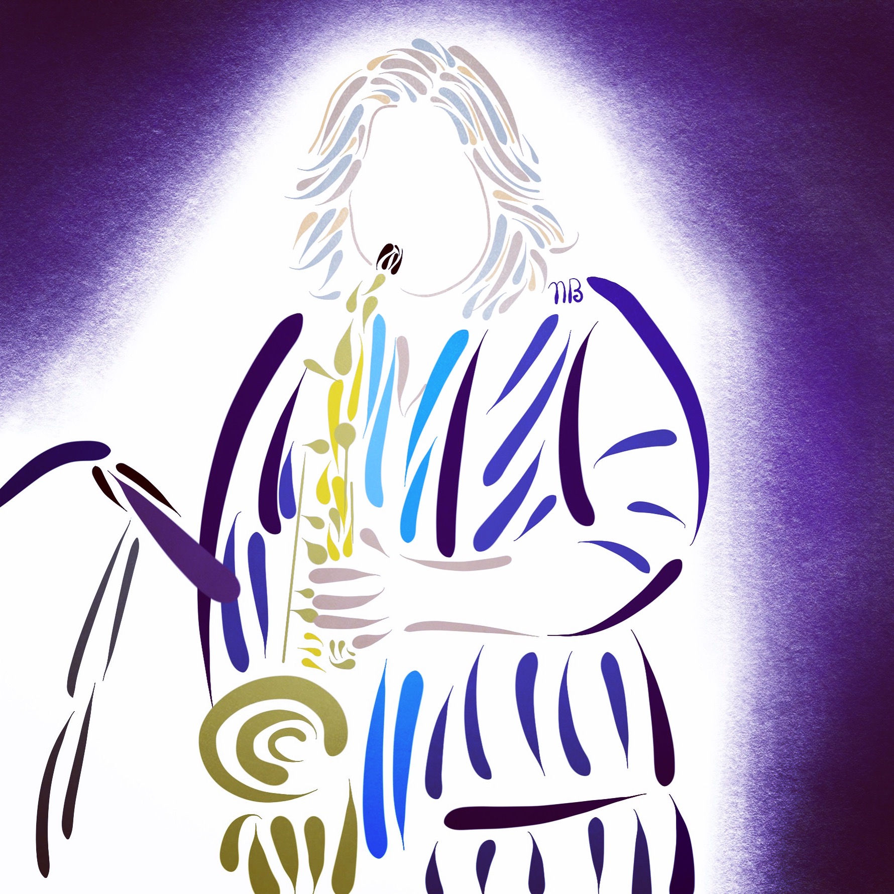Kristen Strom Playing Tenor Saxophone Drawing!